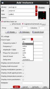 Virtuoso 中 vsource 的使用 – 学习随笔